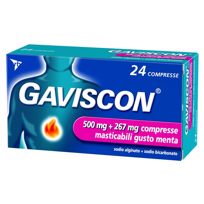 Gaviscon 500 mg + 267 mg 24 compresse masticabili | Prezzo online ...
