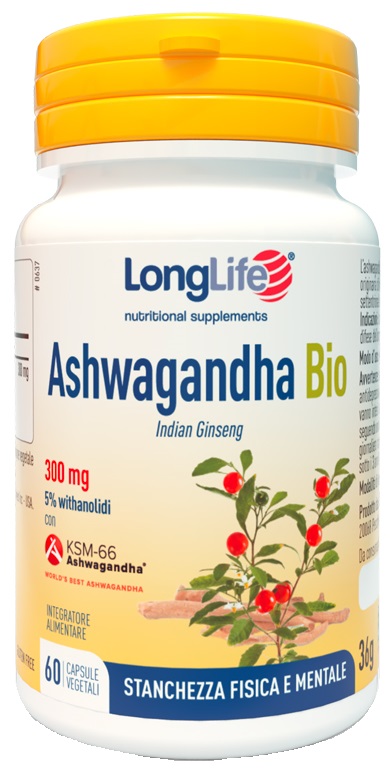 LongLife Ashwagandha Bio KSM-66 300 mg Tonico Adattogeno Benessere ...
